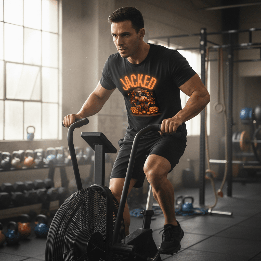 Jacked Halloween Skeleton Muscle Flex T-Shirt – Discipline Over ...